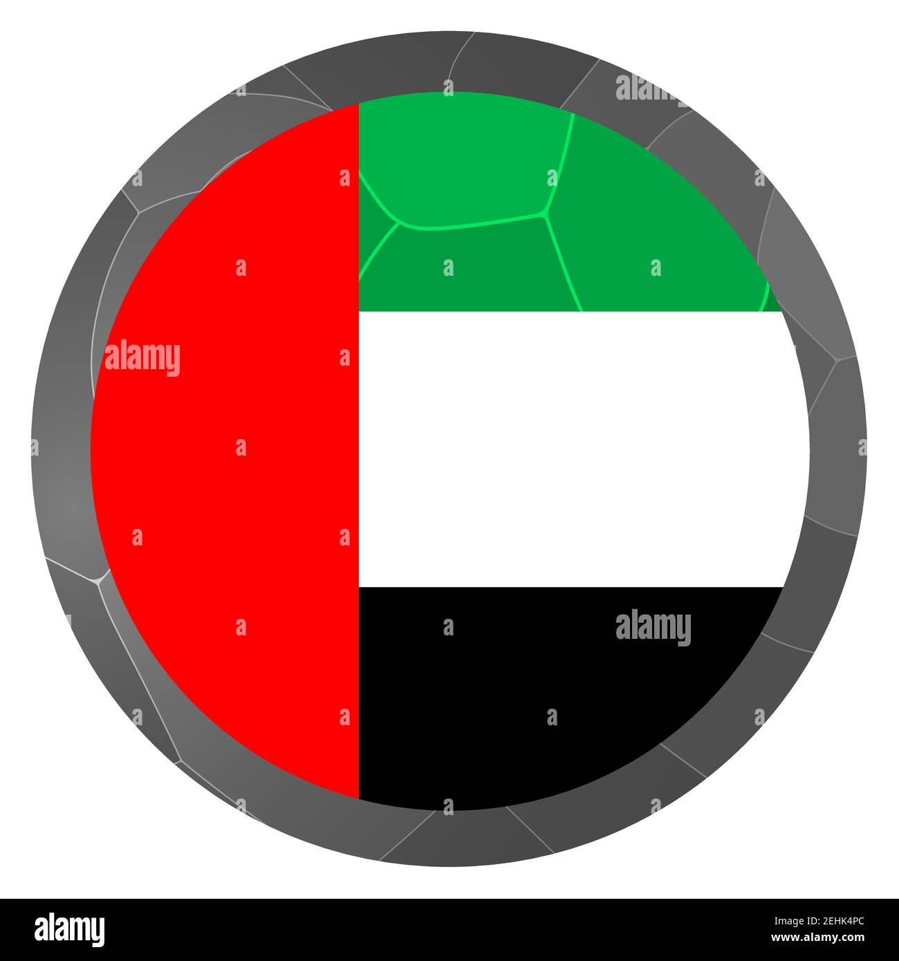 Glass light ball with flag of United Arab Emirates. Round sphere ...