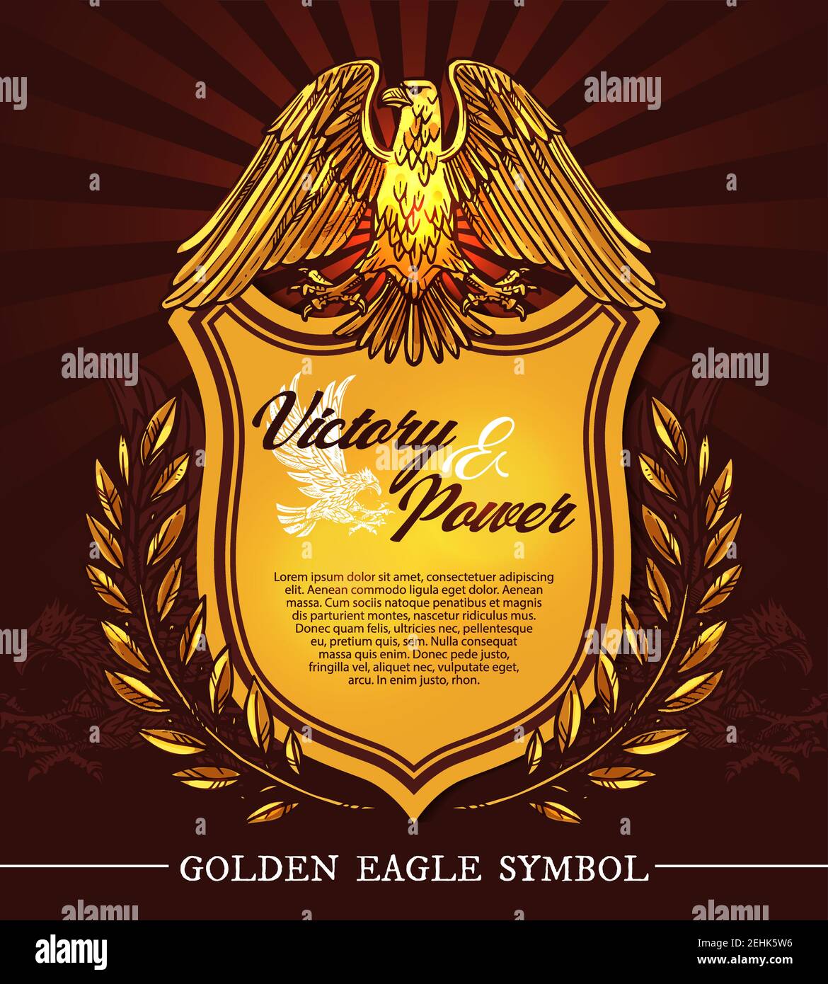 Illustration coat of arms bird medieval eagle Stock Vector Images - Alamy