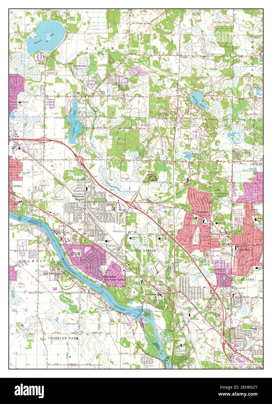 Coon Rapids, Minnesota, map 1967, 1:24000, United States of America by ...