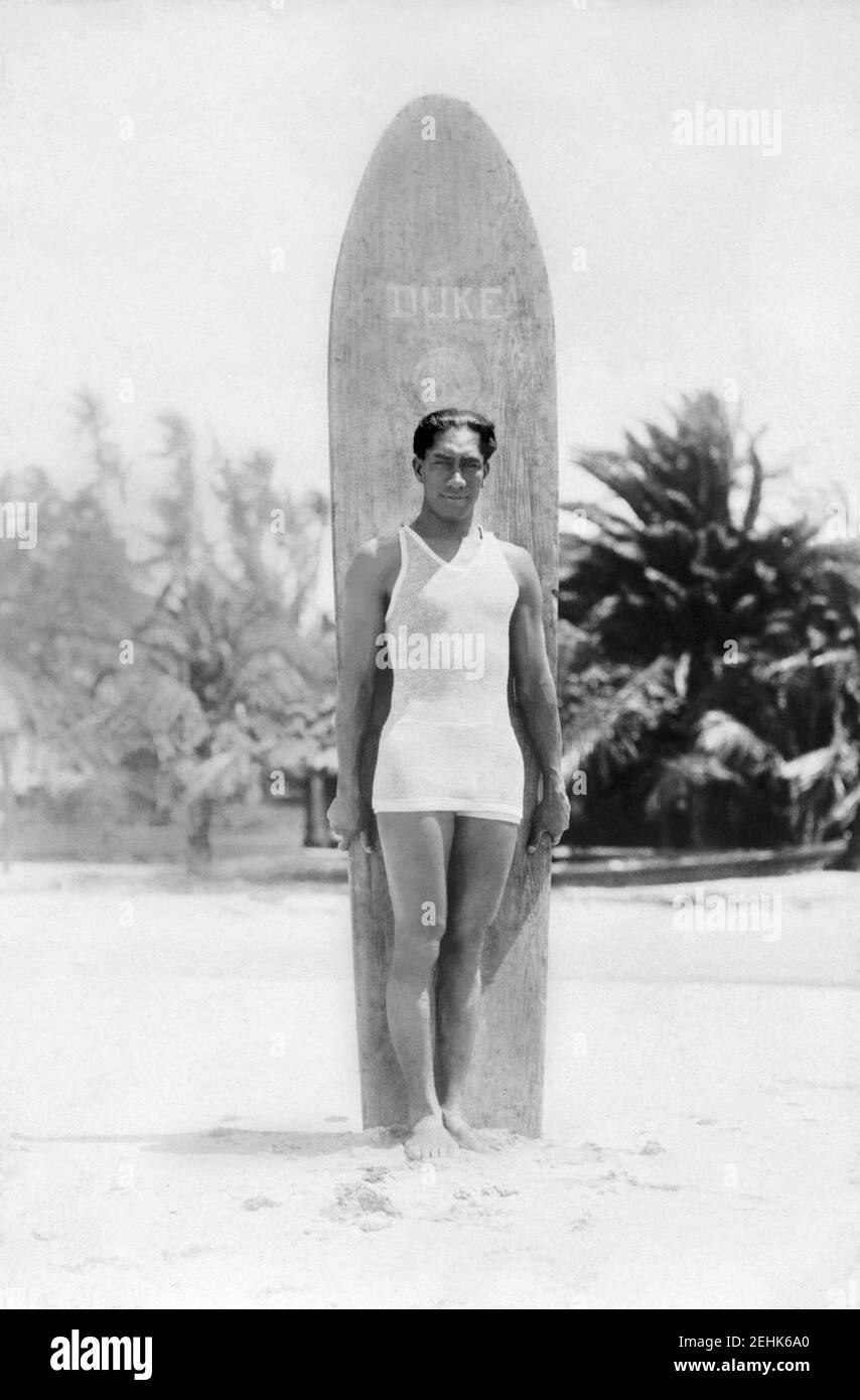 Duke Paoa Kahanamoku (1890–1968), the father of modern surfing ...