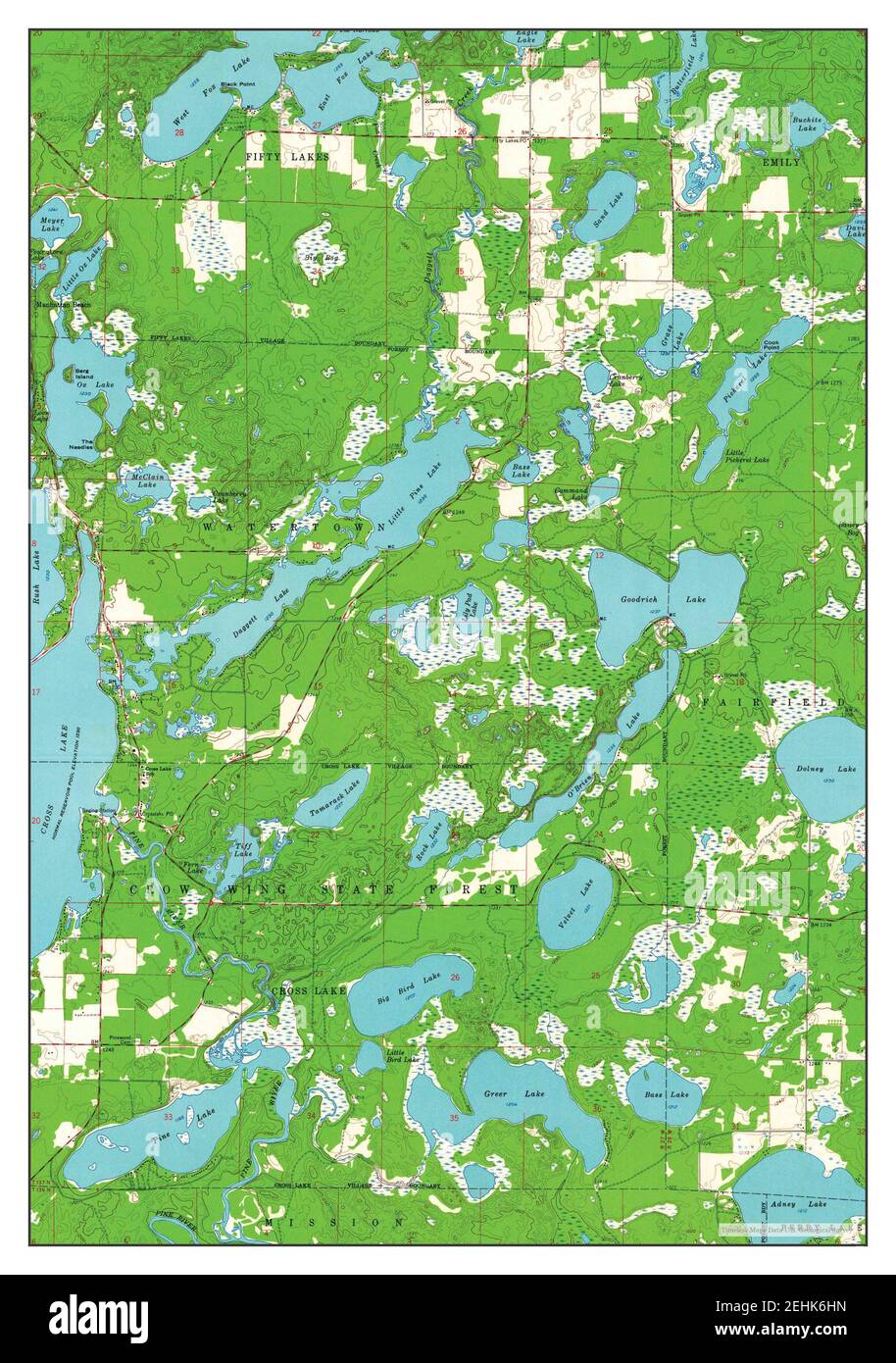 Map of cross lake Cut Out Stock Images & Pictures - Alamy