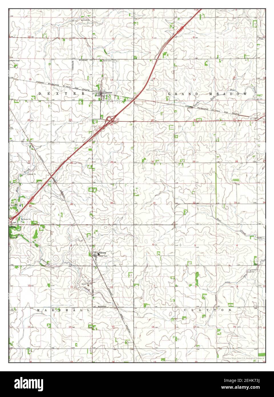 Dexter, Minnesota, map 1965, 1:24000, United States of America by ...