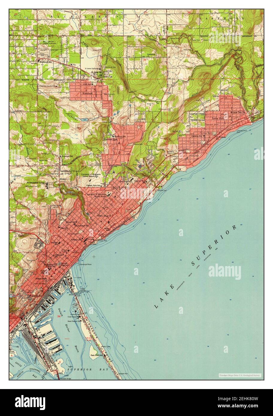 Duluth, Minnesota, map 1953, 1:24000, United States of America by ...