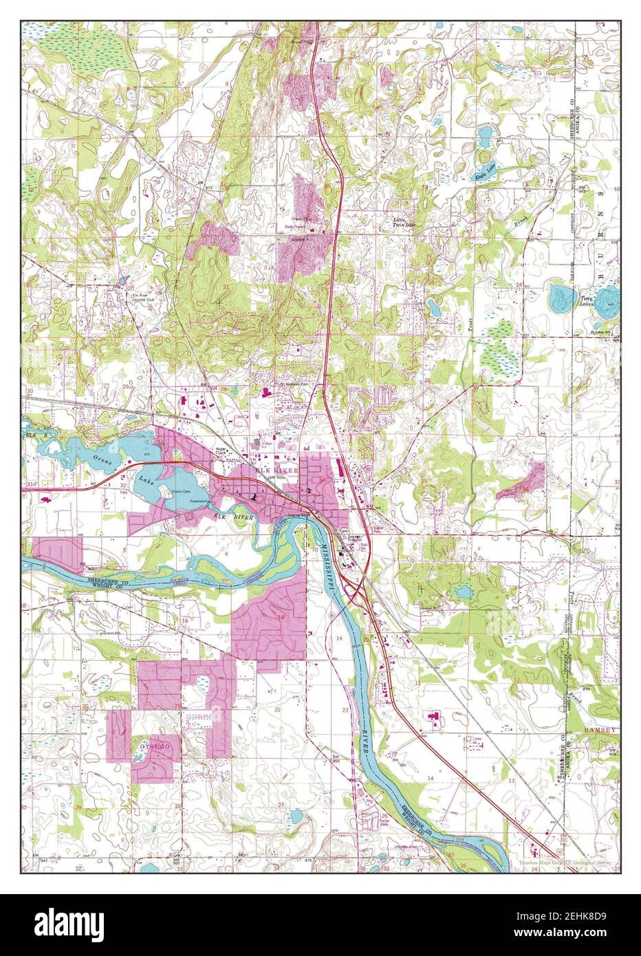Elk River, Minnesota, map 1961, 1:24000, United States of America by ...