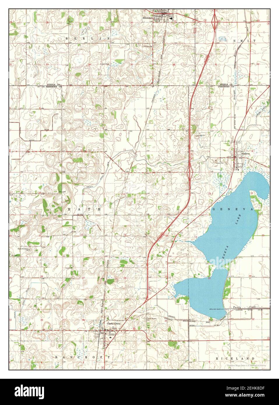 Ellendale, Minnesota, map 1967, 1:24000, United States of America by ...