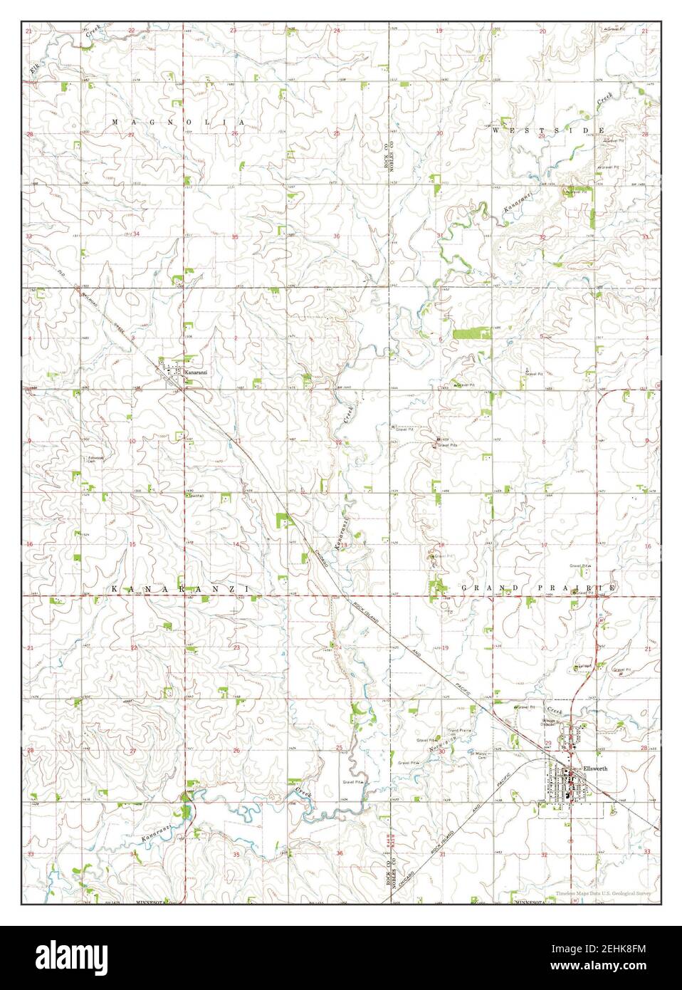 Ellsworth, Minnesota, map 1967, 1:24000, United States of America by ...