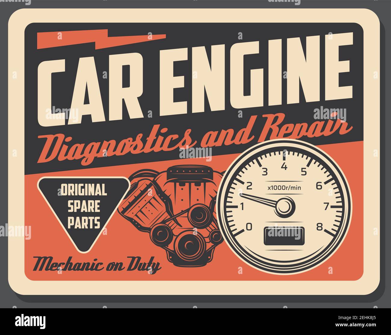 Car engine diagnostics and repair service, auto parts. Vehicle internal ...