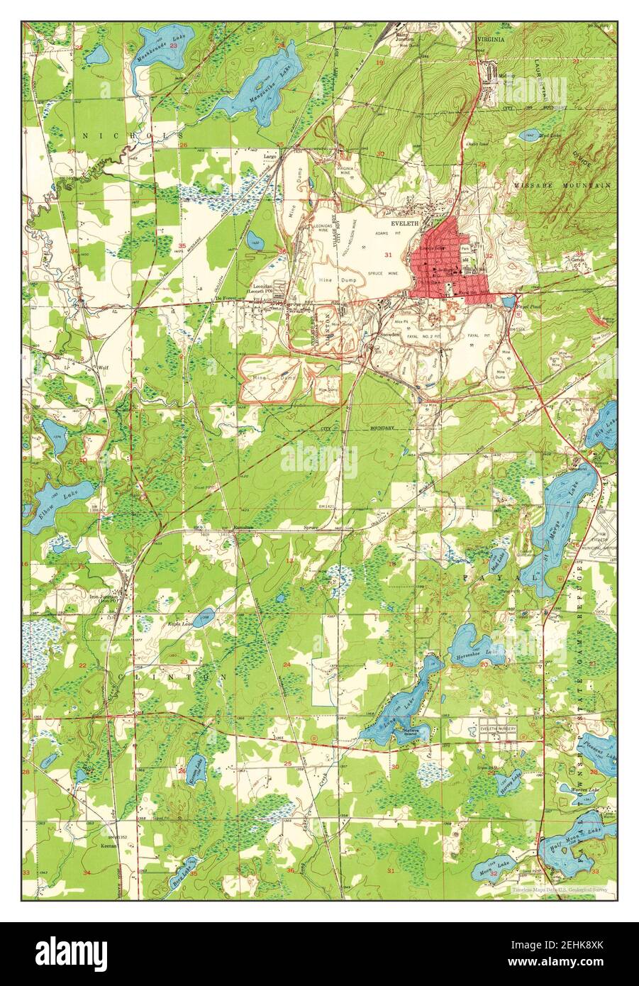 Map of eveleth minnesota hi-res stock photography and images - Alamy