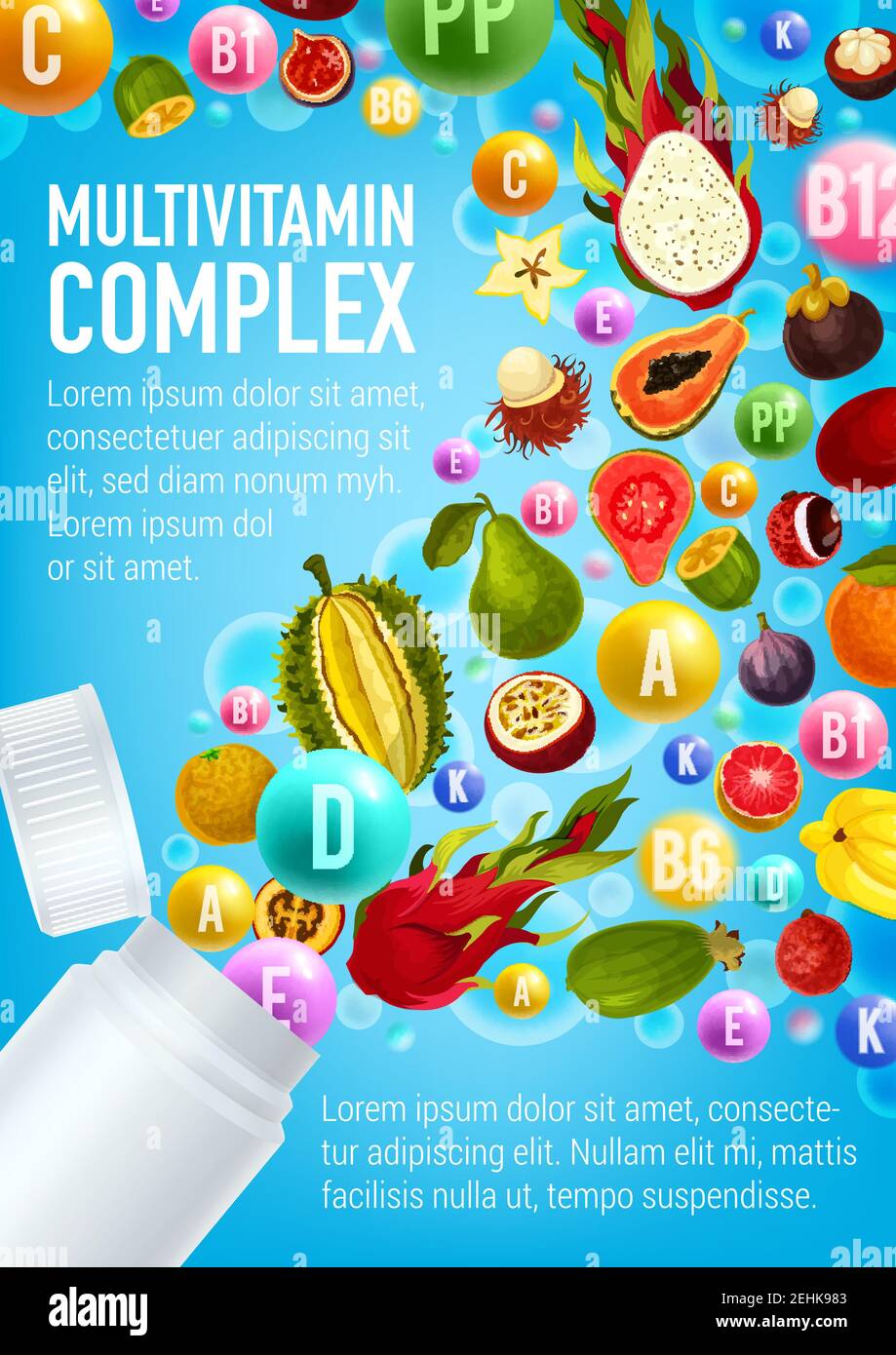 Multivitamin label Stock Vector Images - Alamy