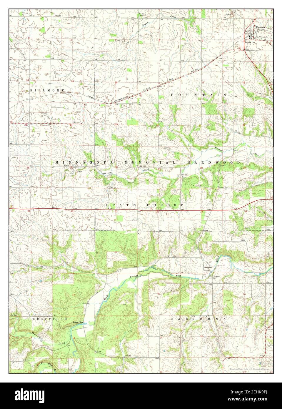 Fountain, Minnesota, map 1965, 1:24000, United States of America by ...