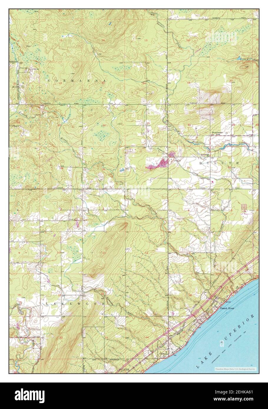 French River, Minnesota, map 1953, 1:24000, United States of America by ...