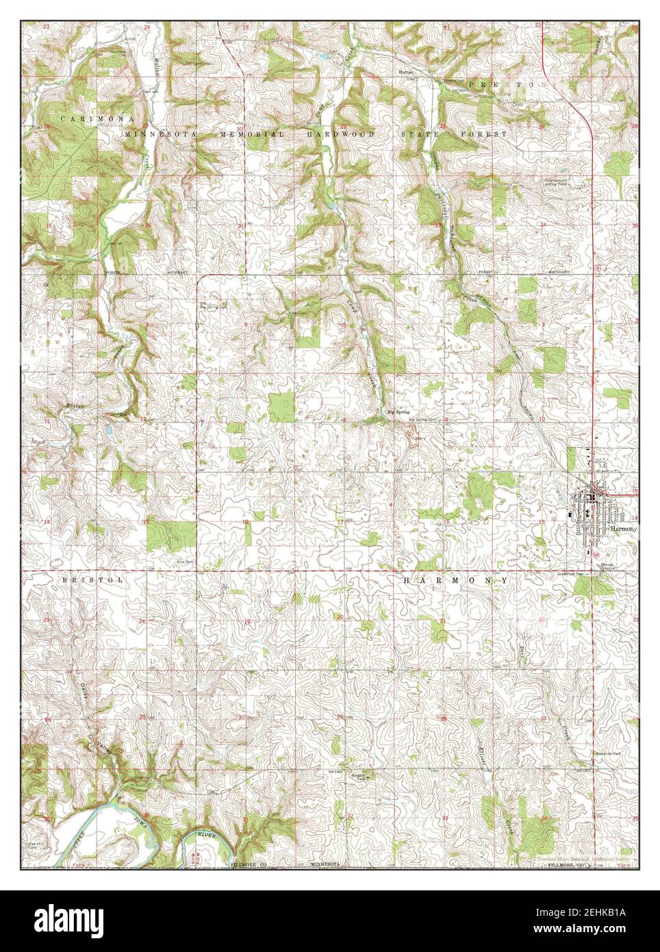 Harmony, Minnesota, map 1965, 1:24000, United States of America by ...