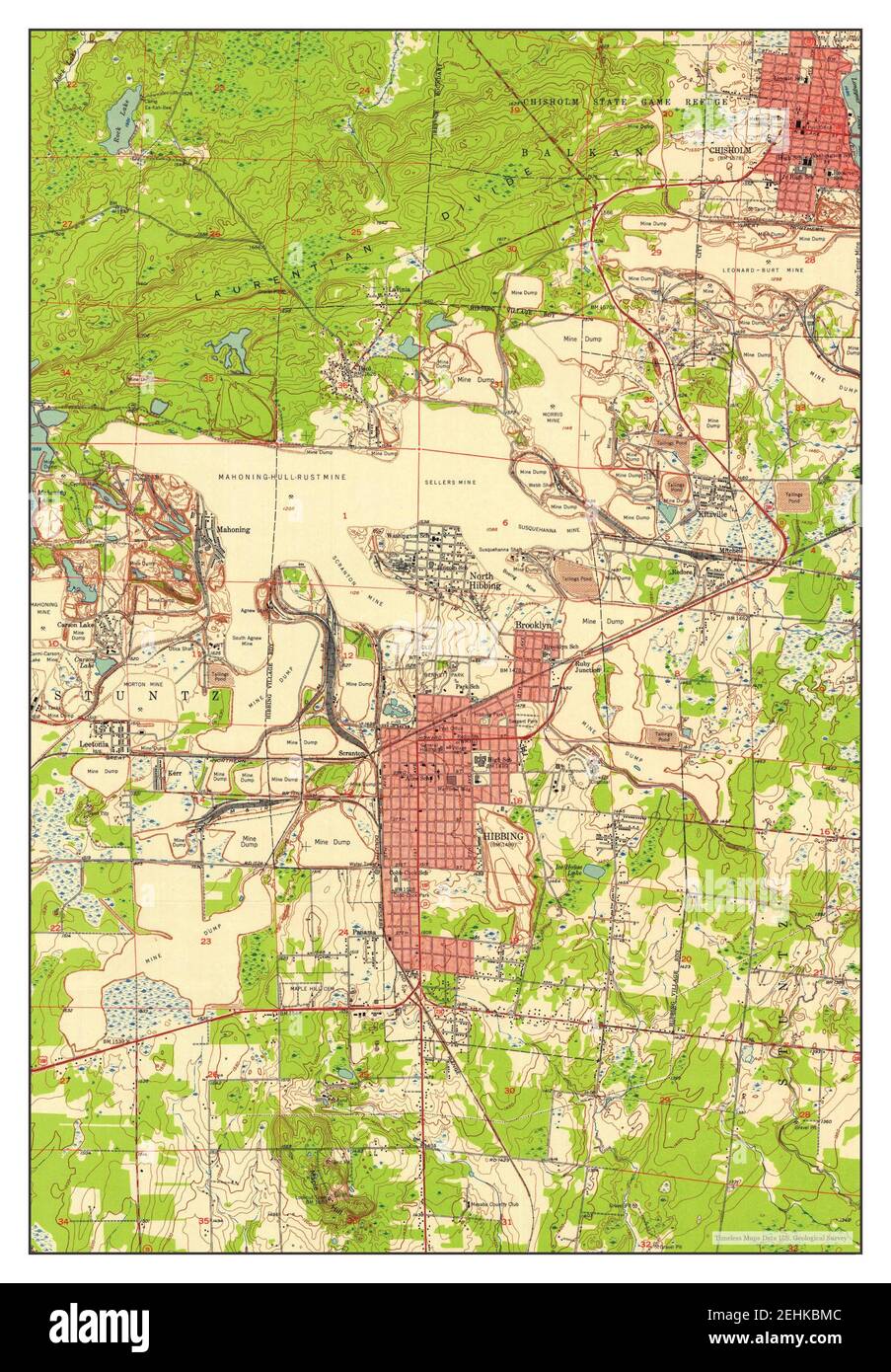 Hibbing, Minnesota, map 1951, 1:24000, United States of America by ...