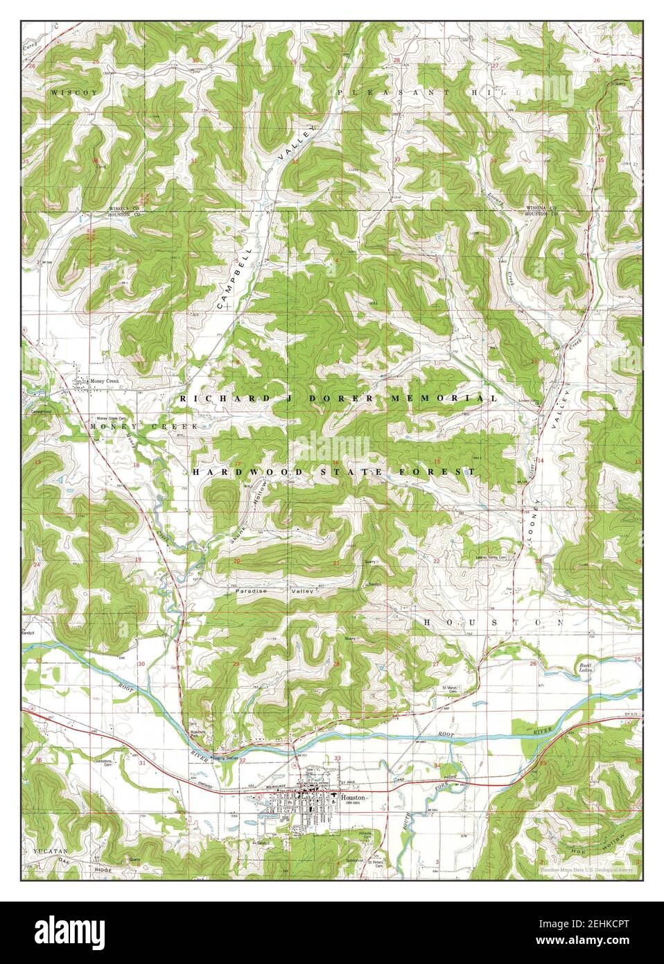 Map of houston minnesota hi-res stock photography and images - Alamy