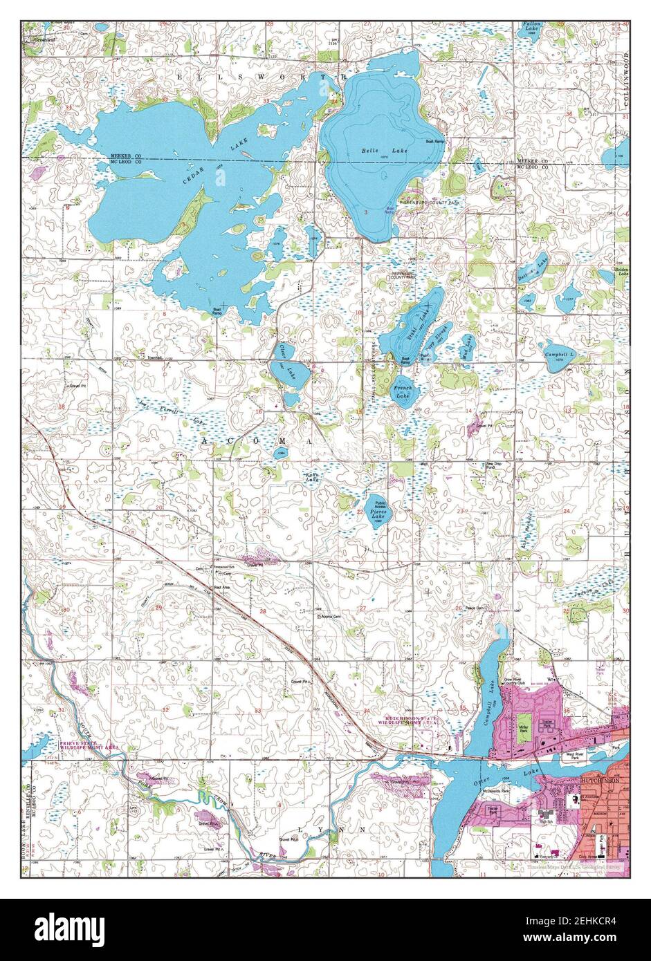 Map of hutchinson minnesota hi-res stock photography and images - Alamy