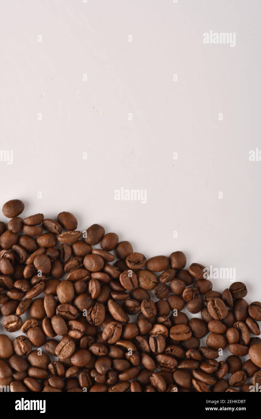 Coffee beans isolated on white background with copy space for text ...