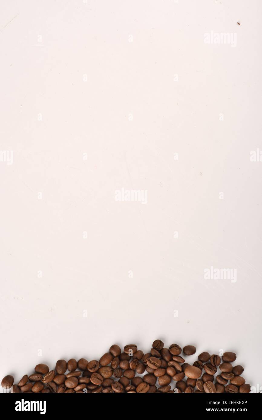 Coffee beans isolated on white background with copy space for text ...