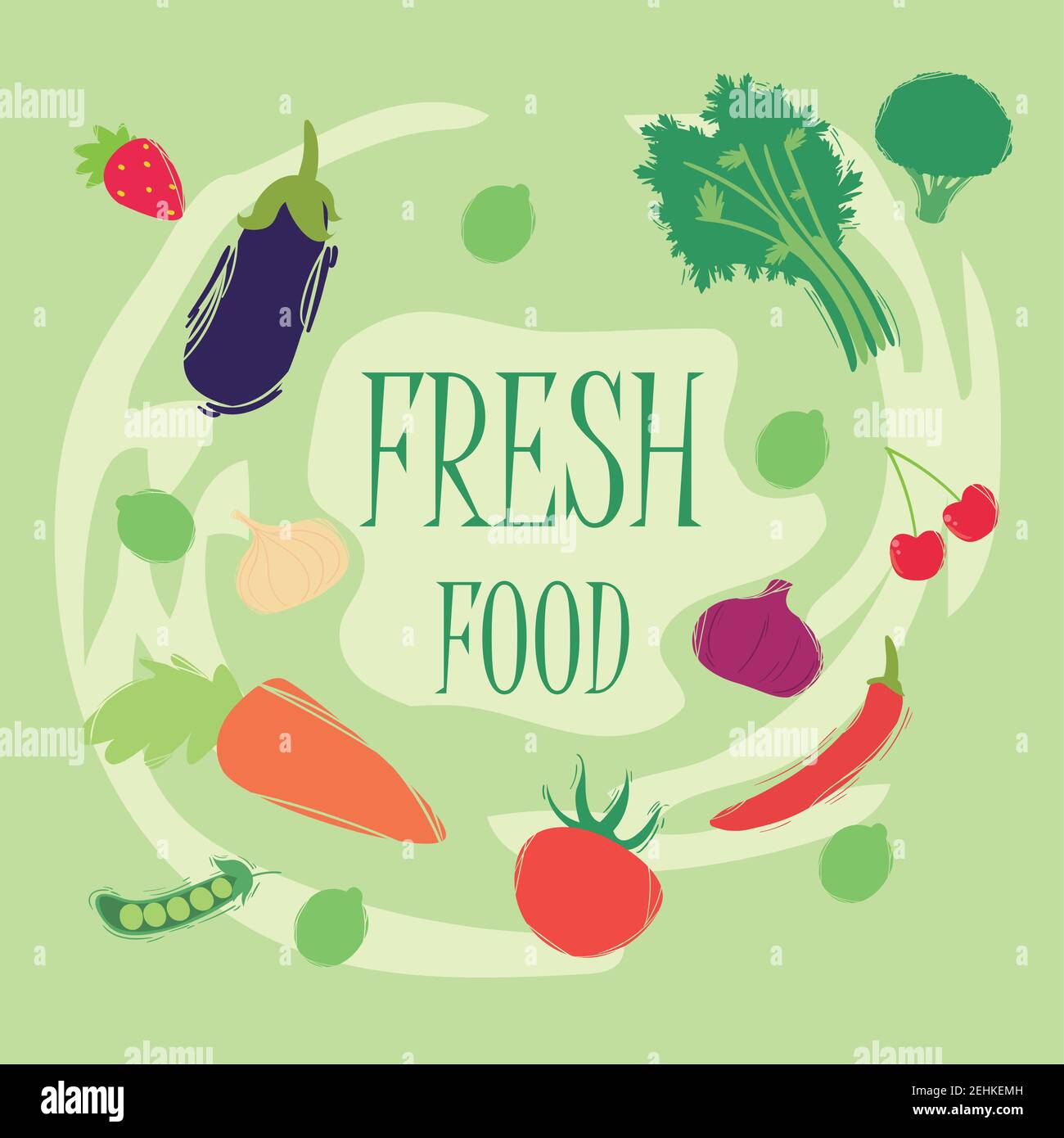Fresh food icon set design, healthy organic eco bio and fresh theme ...
