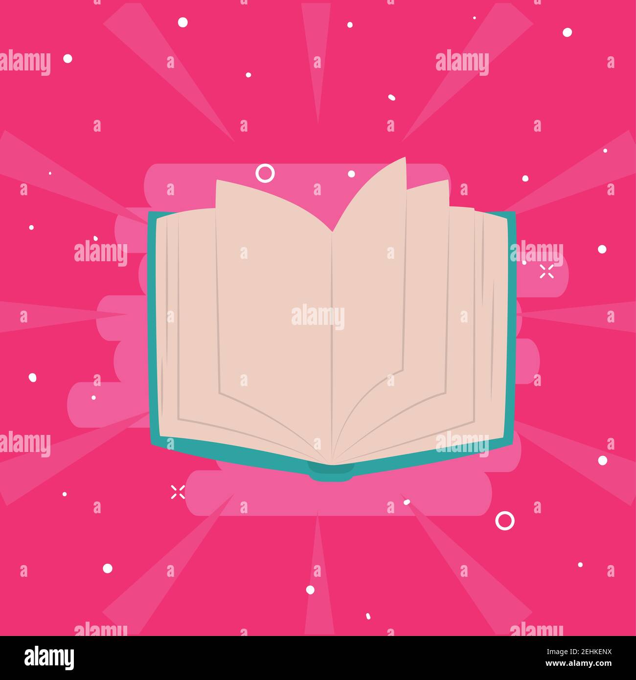 open book on pink background design, Education literature and read ...