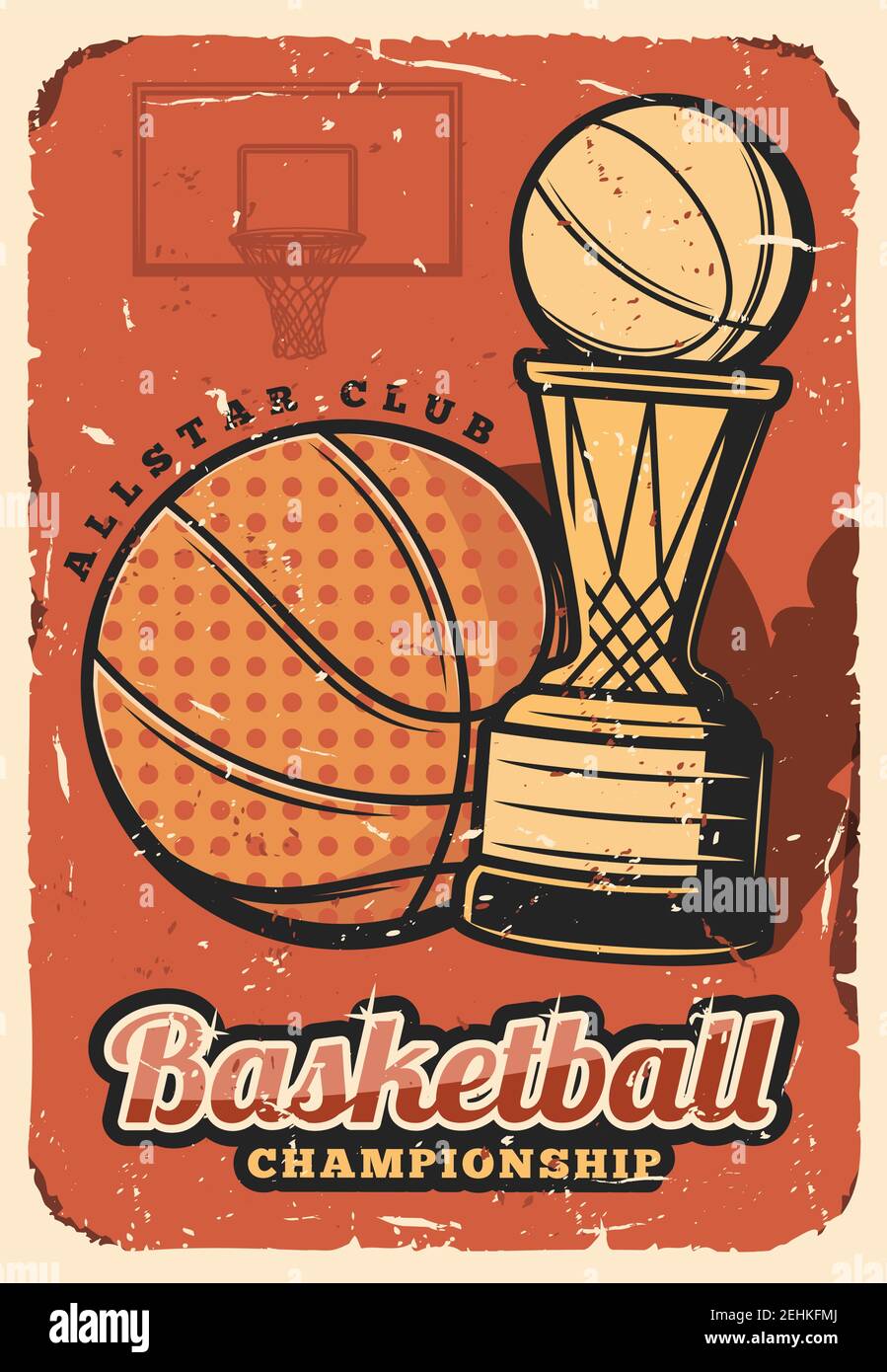 Basketball league, college team championship retro design. Vector ...