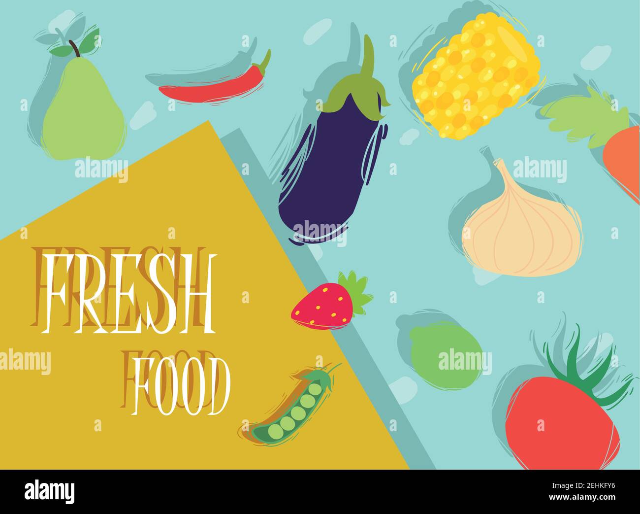 Fresh food icon collection design, healthy organic eco bio and fresh ...