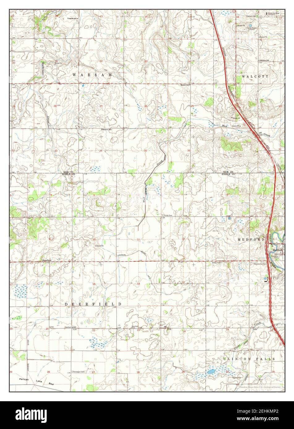 Medford West, Minnesota, map 1962, 1:24000, United States of America by ...