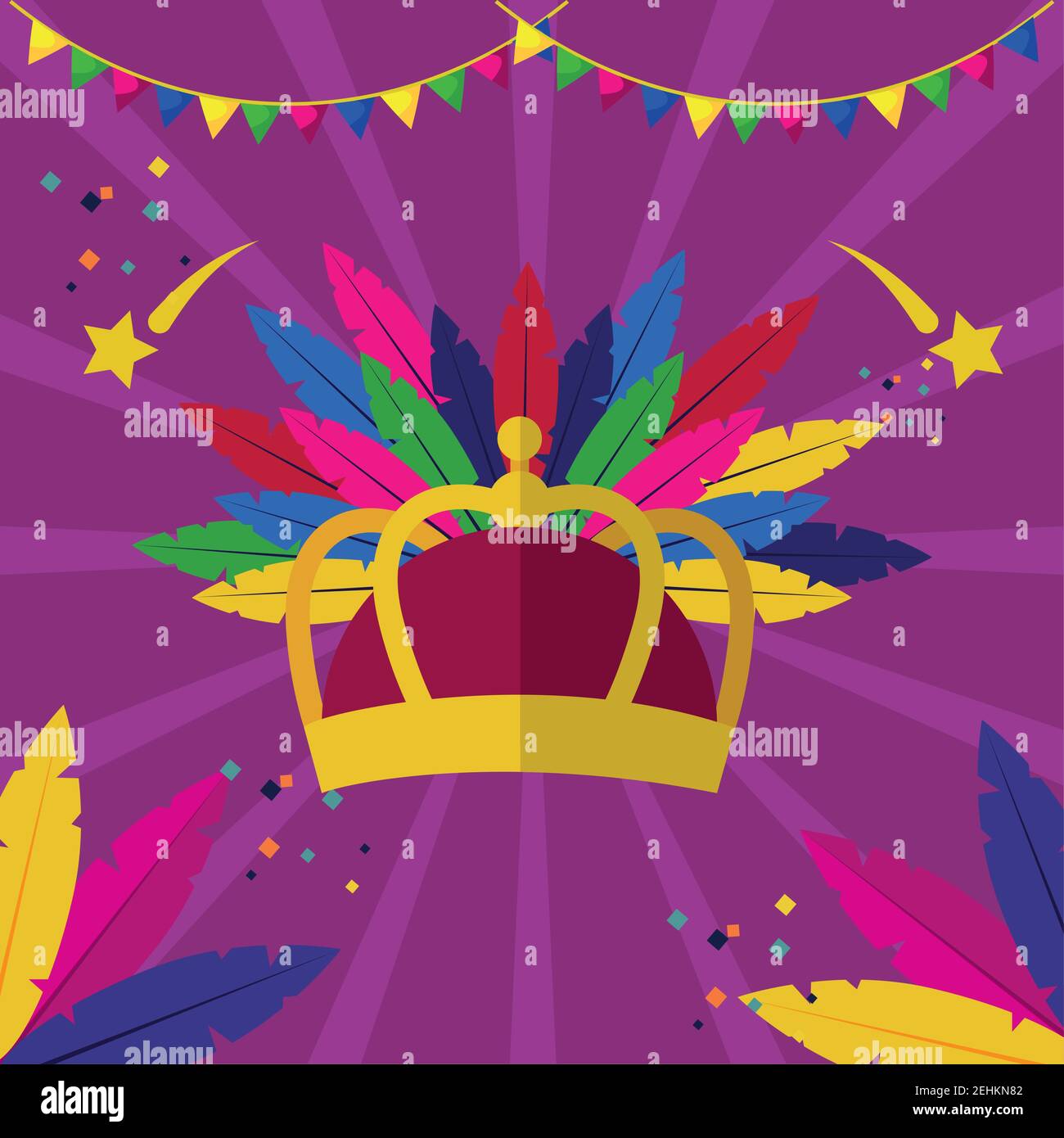 carnival crown with feathers design, Party decoration celebration and ...