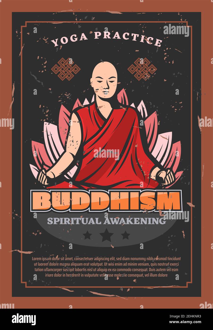 Buddhism religion, monk and lotus flower. Spiritual awakening and yoga ...