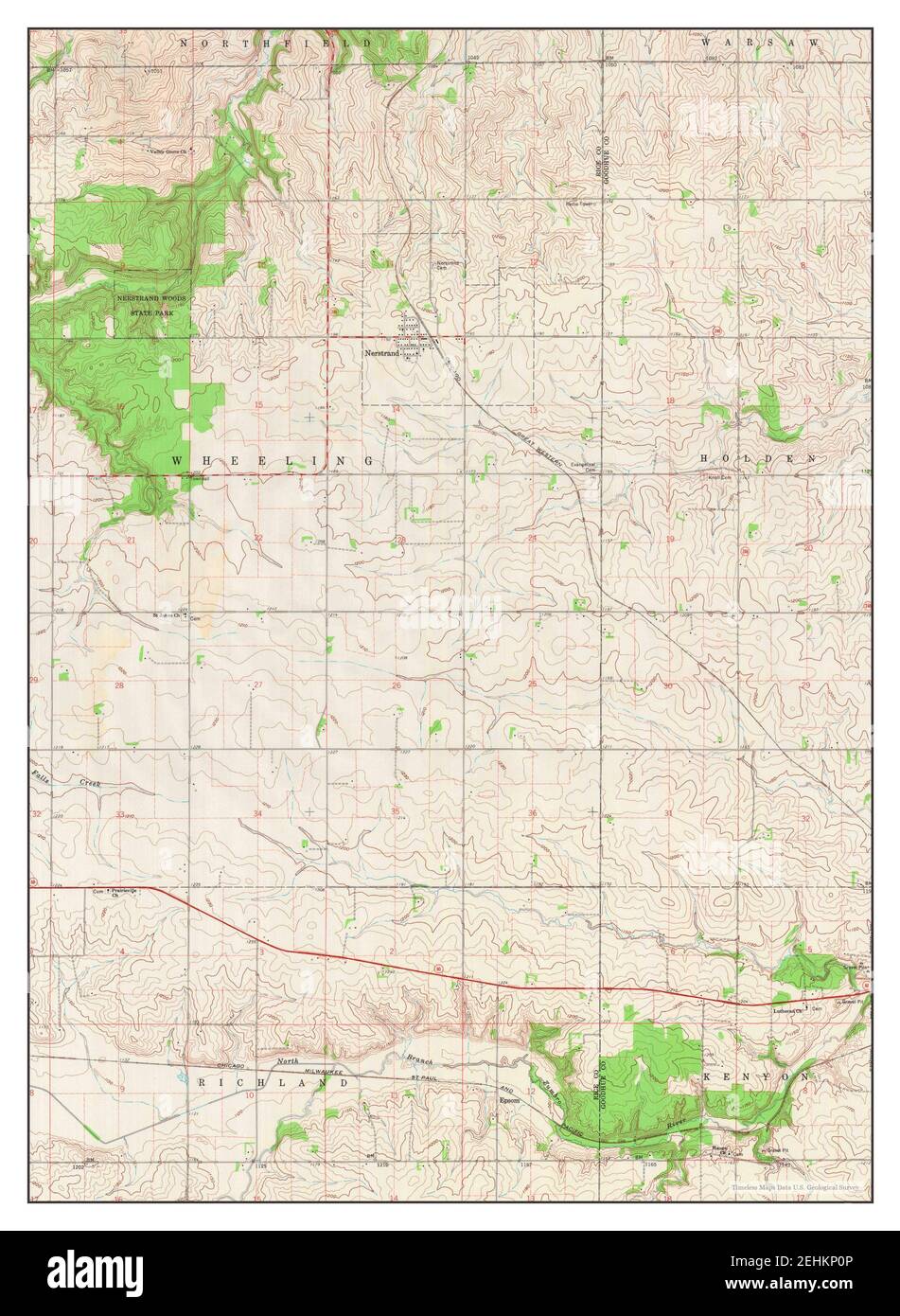 Nerstrand, Minnesota, map 1960, 1:24000, United States of America by ...
