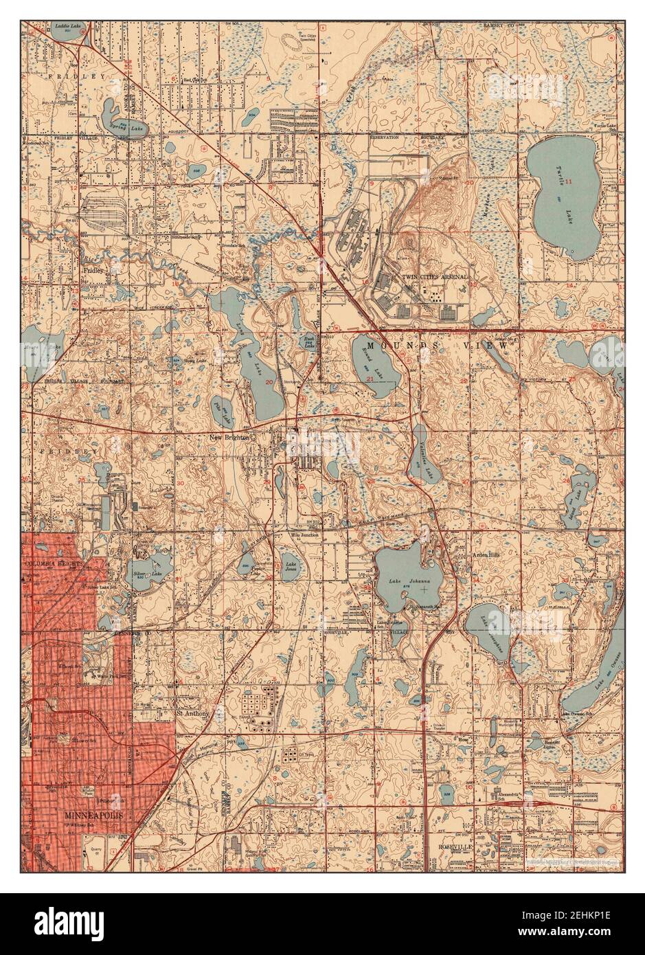 New Brighton, Minnesota, map 1952, 1:24000, United States of America by ...
