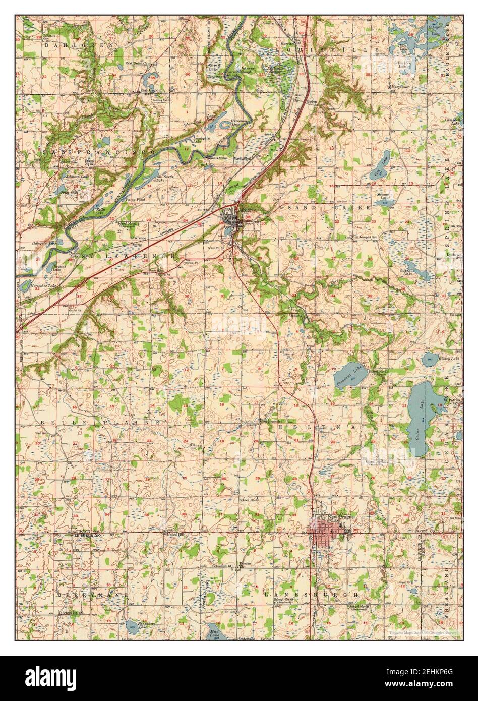 New Prague, Minnesota, map 1957, 1:62500, United States of America by ...