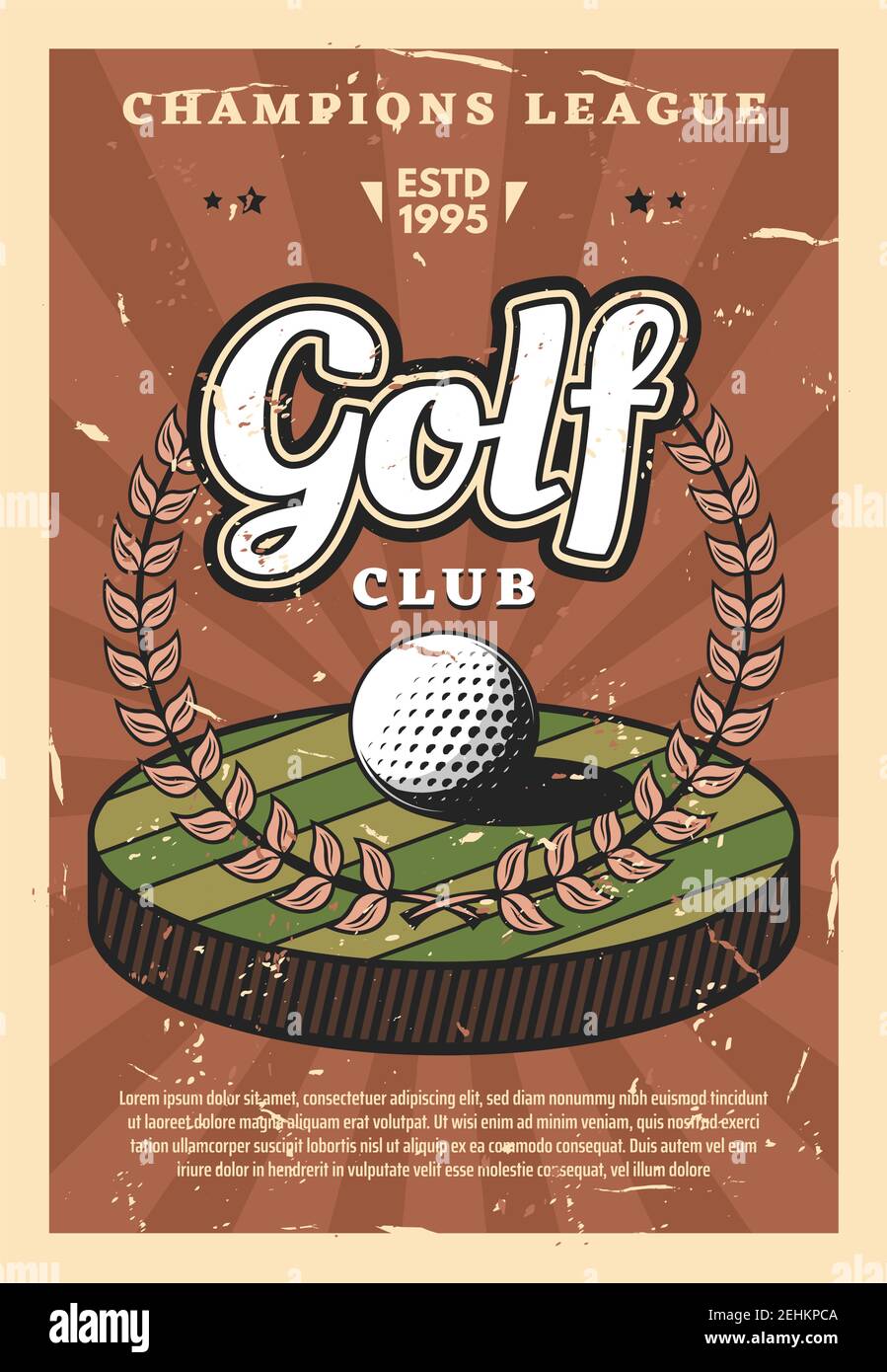 Old golf poster Stock Vector Images - Alamy