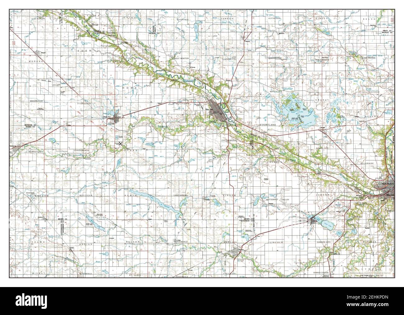New Ulm, Minnesota, map 1991, 1:100000, United States of America by ...