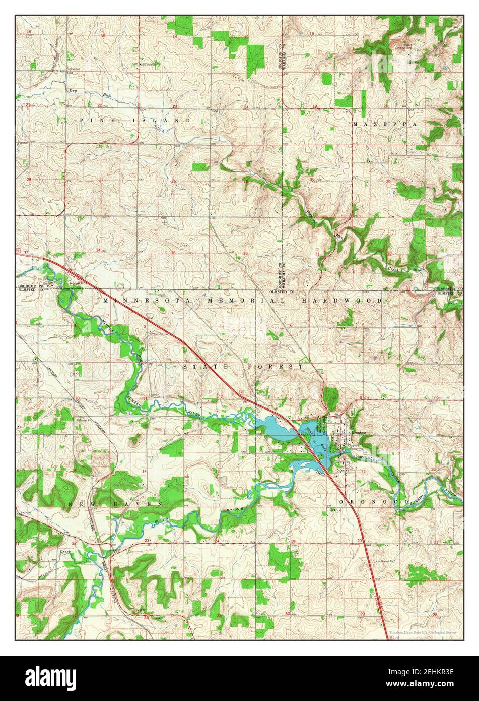 Oronoco, Minnesota, map 1965, 1:24000, United States of America by ...