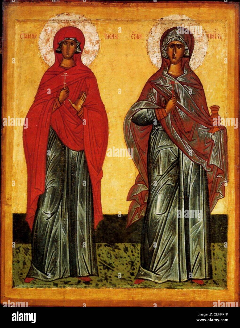 Paraskeva and Anastasia (15th c Stock Photo - Alamy