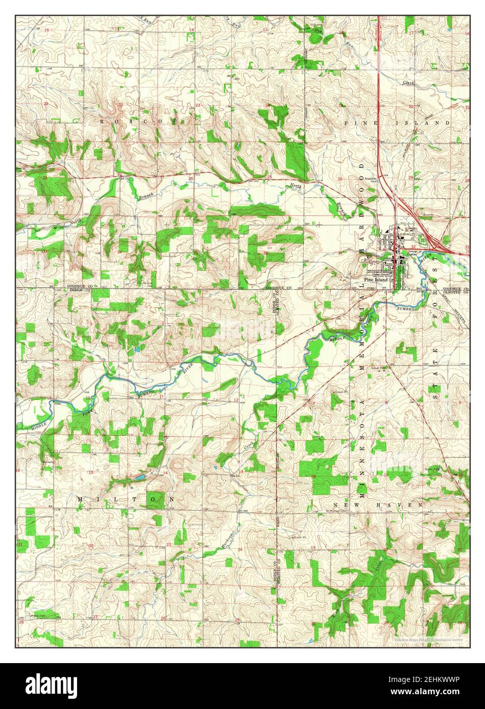 Pine Island, Minnesota, map 1965, 1:24000, United States of America by ...