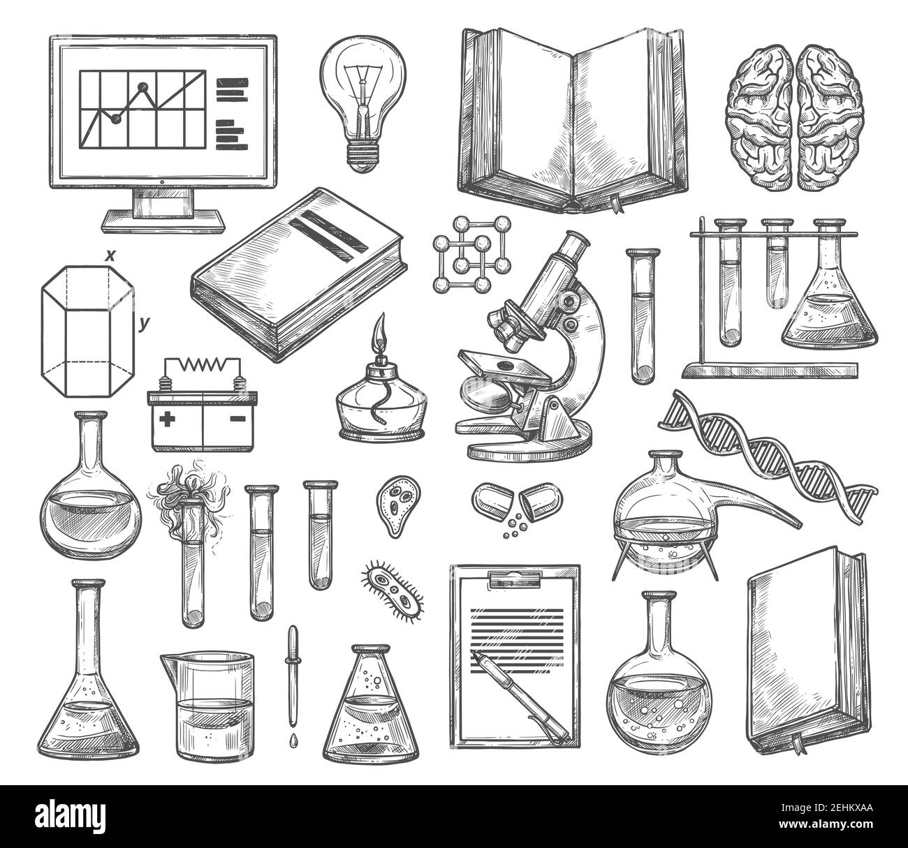 Laboratory microscope sketch hi-res stock photography and images - Alamy