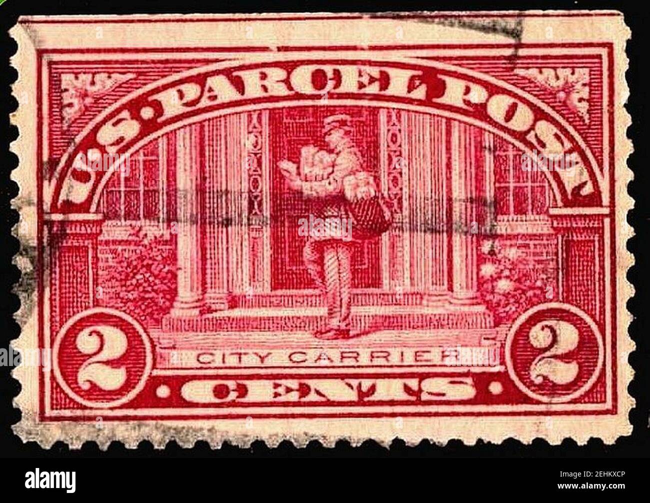 Parcel Post straightedge 2c 1912 issue Stock Photo - Alamy