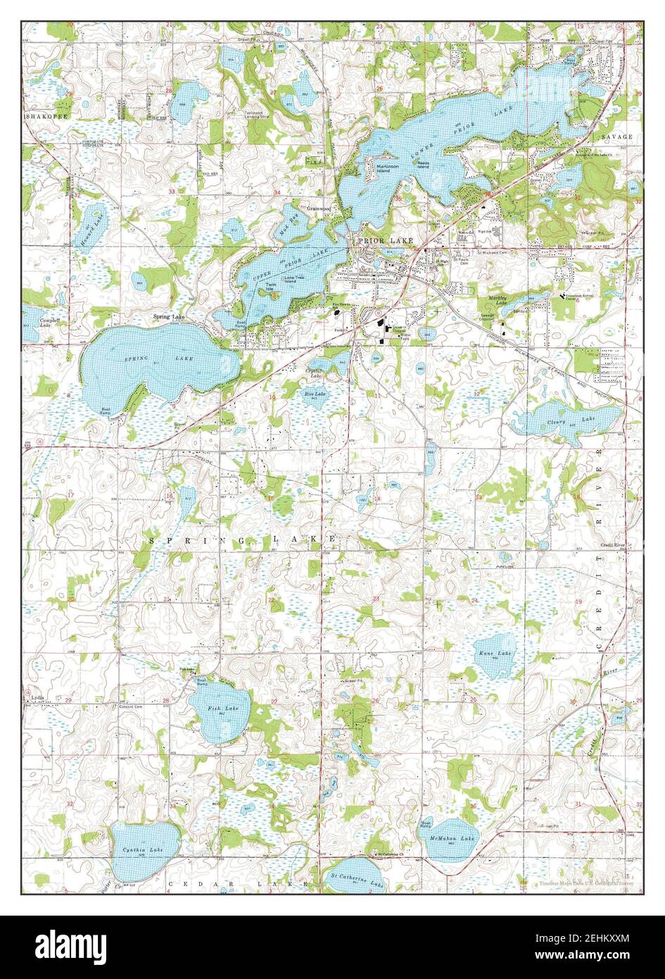 Prior Lake, Minnesota, map 1974, 1:24000, United States of America by ...