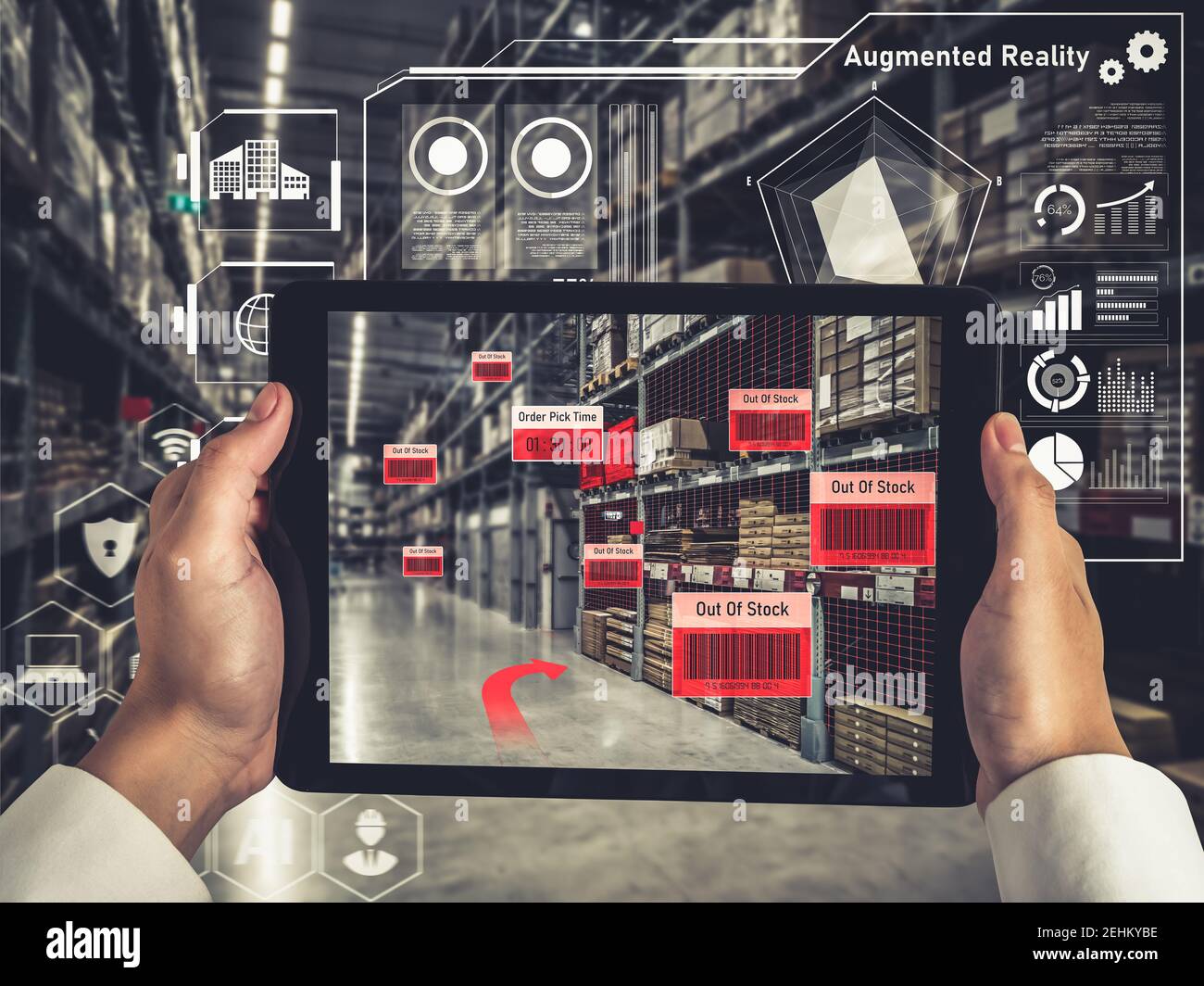 Smart warehouse management system using augmented reality technology to identify package picking ...