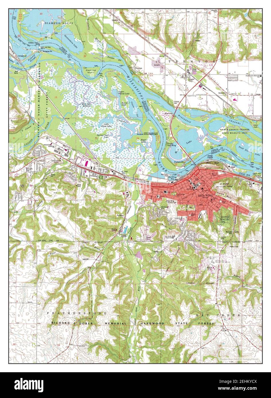 Red Wing, Minnesota, map 1974, 1:24000, United States of America by ...