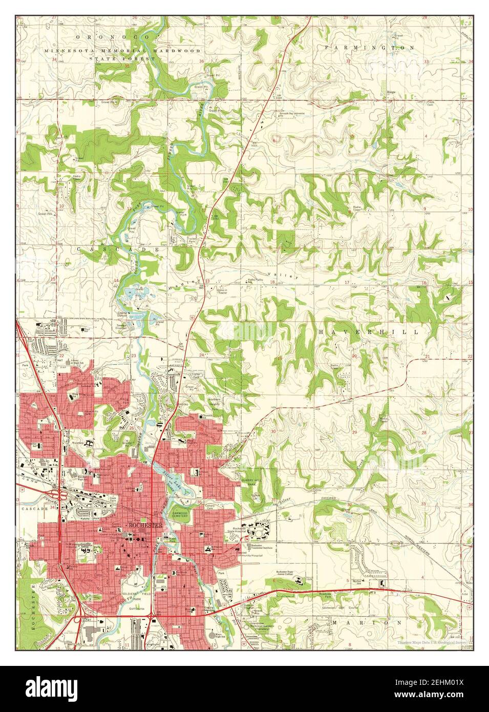 Rochester, Minnesota, map 1972, 1:24000, United States of America by ...