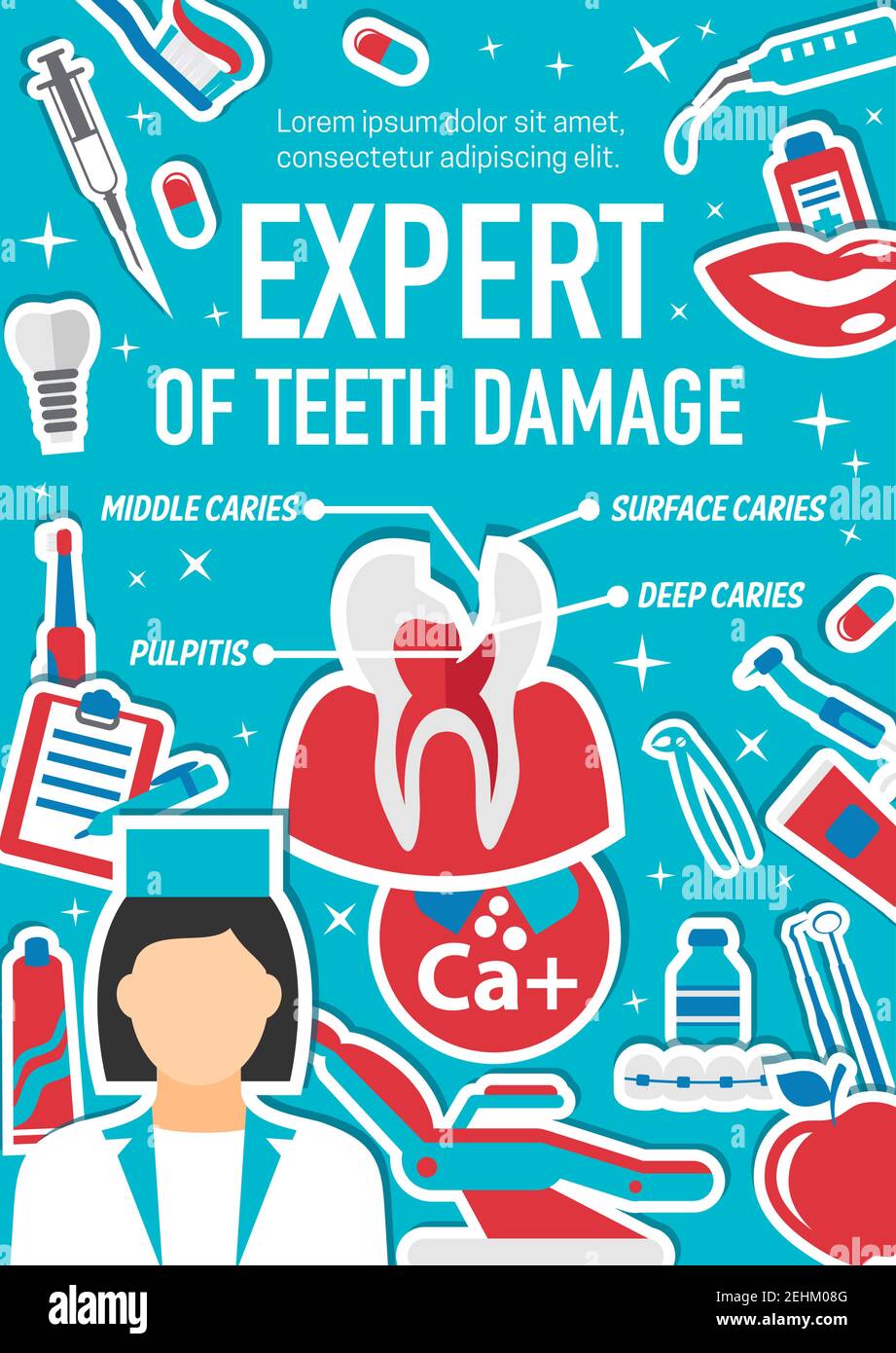 Dental treatment and dentistry surgery clinic poster for medical center ...