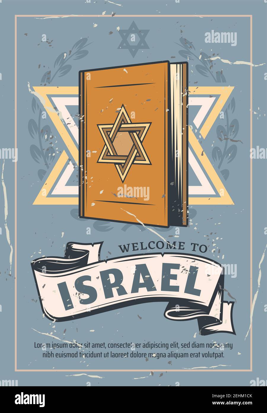 Judaism symbol, Torah book. National Torah textbook and David star sign ...