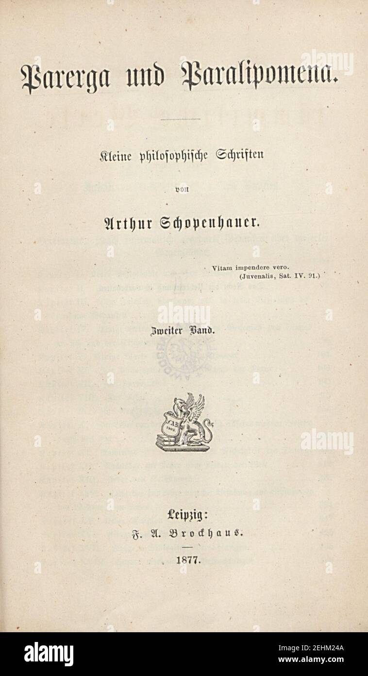 Paralipomena hi-res stock photography and images - Alamy