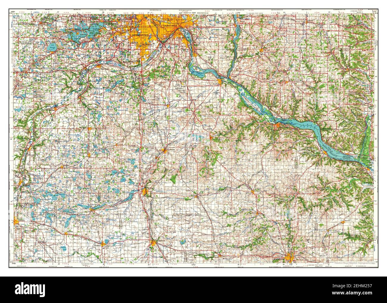 Saint Paul, Minnesota, map 1953, 1:250000, United States of America by ...