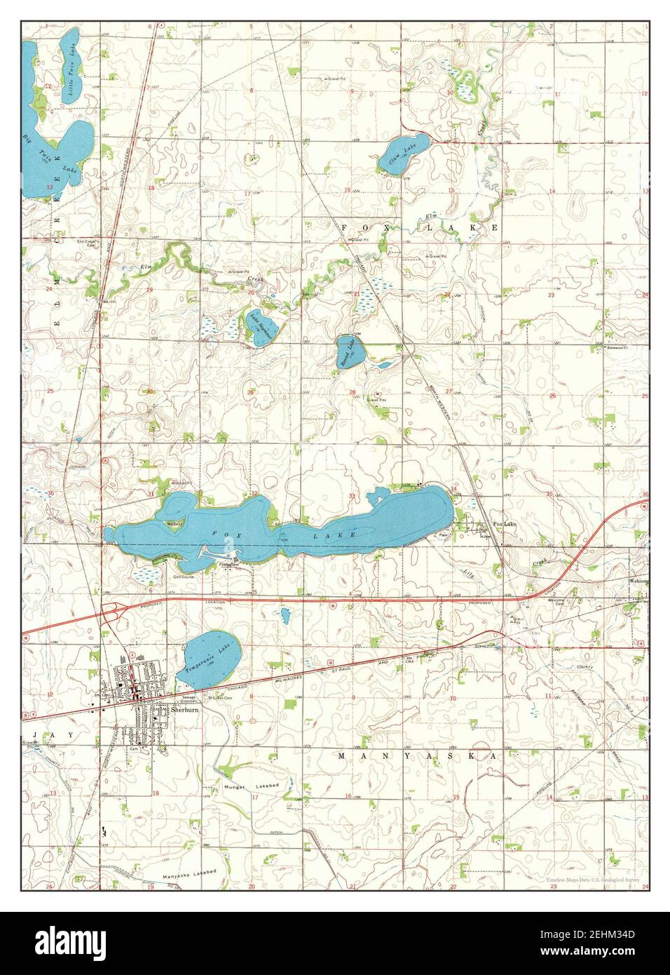 Map of sherburn minnesota hi-res stock photography and images - Alamy