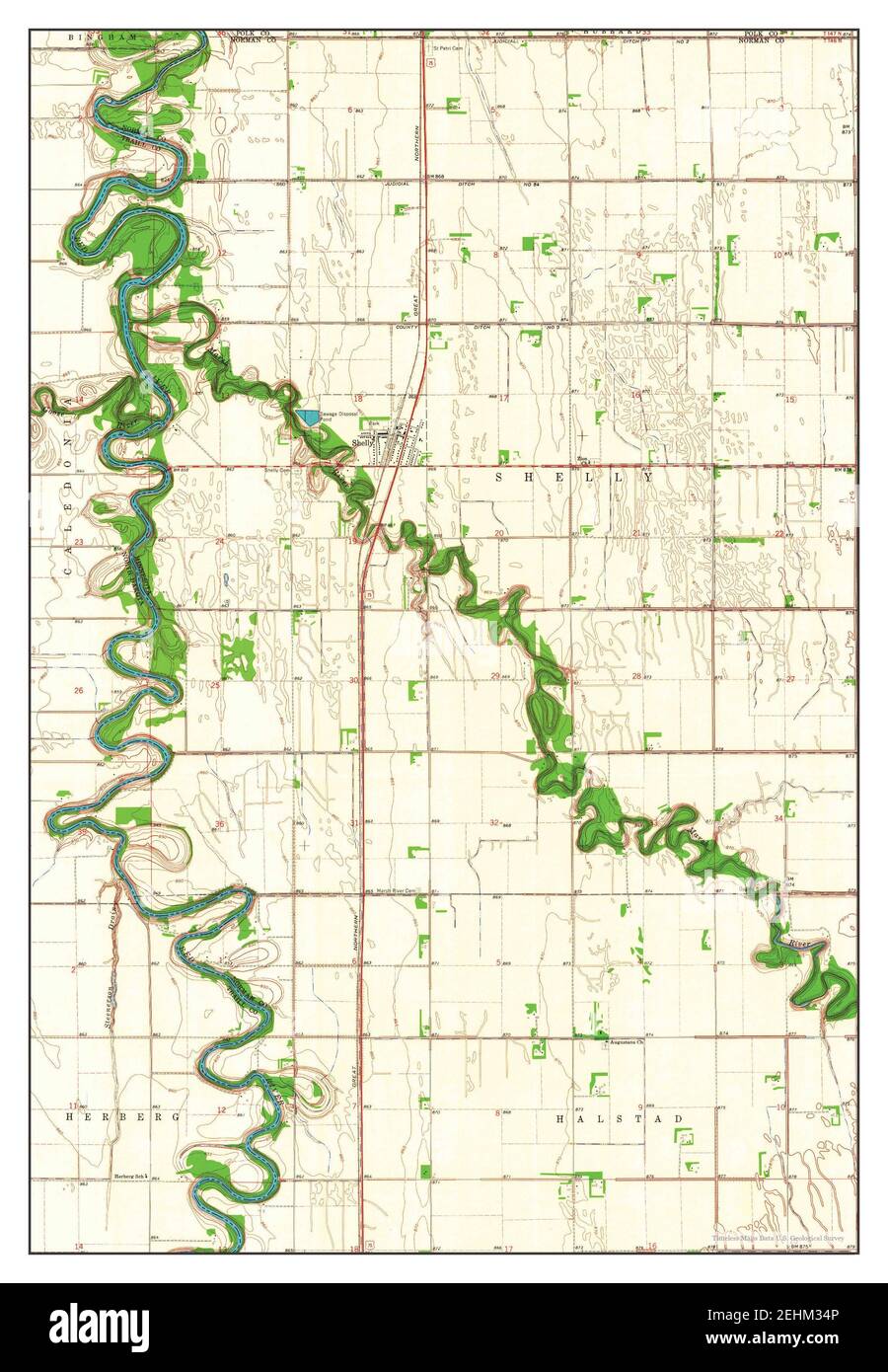 Shelly, Minnesota, map 1963, 1:24000, United States of America by ...