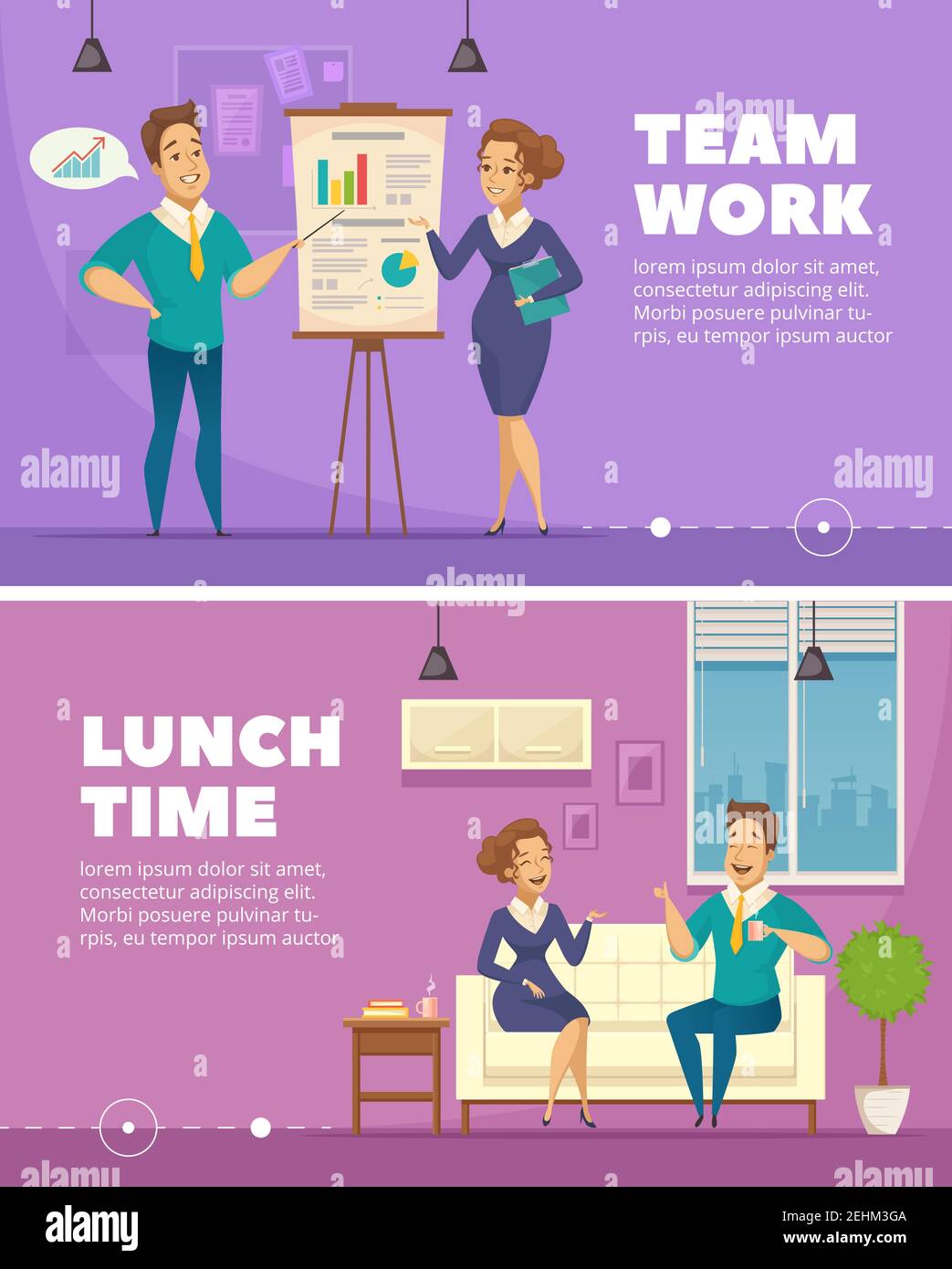 Lunch time picture Stock Vector Images - Alamy