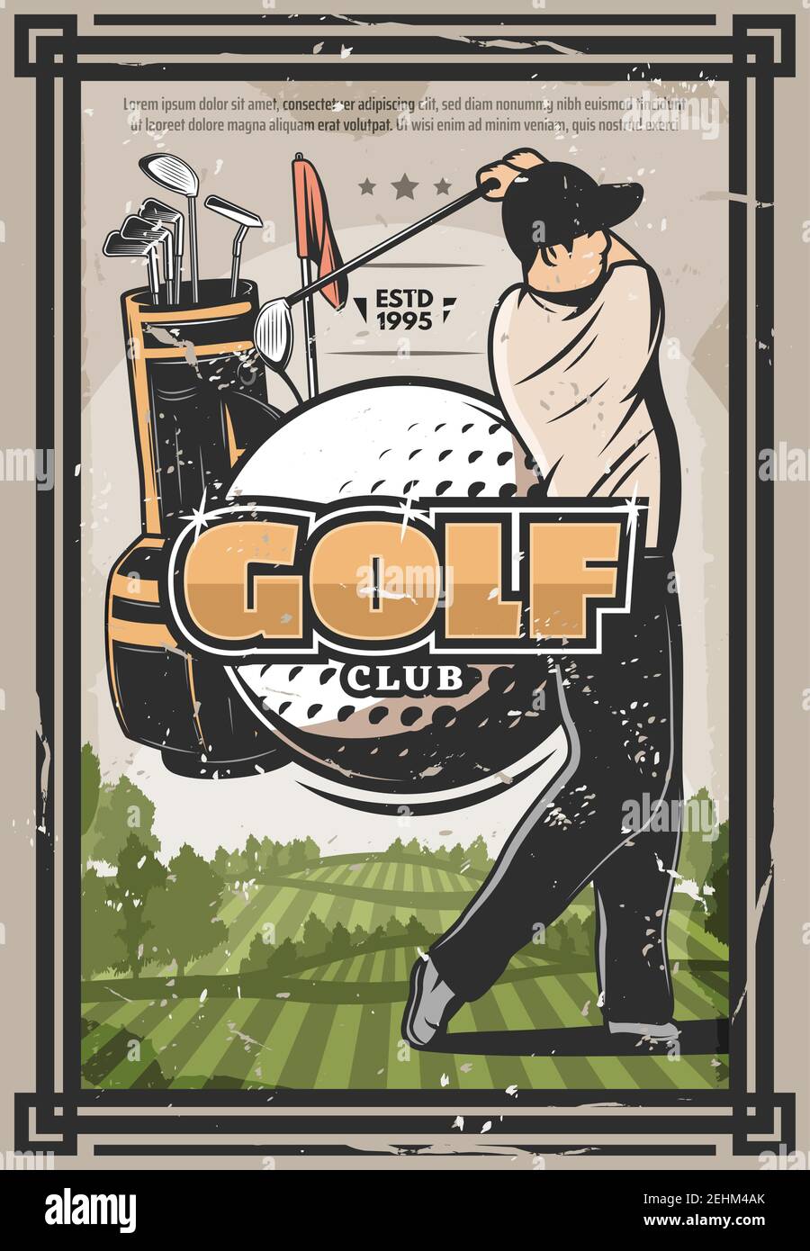 Old course golf poster Stock Vector Images - Alamy